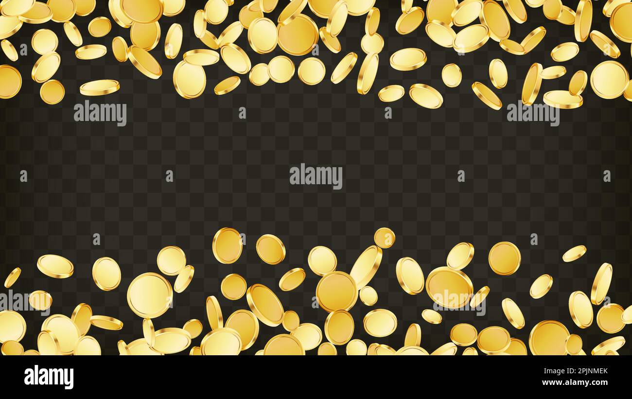 Falling coins background. Casino jackpot or win concept. Cash fall ...