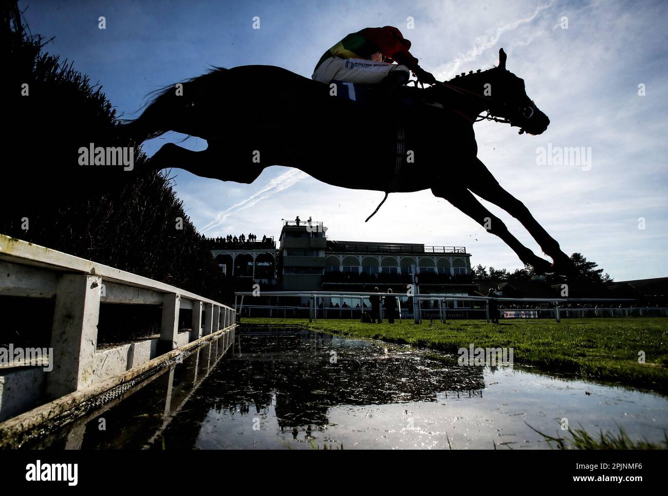 A Horse clears the water jump during the Eddie Mapp Memorial Open ...
