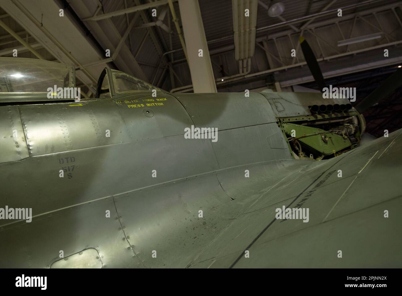 Supermarine Spitfire F24 cockpit, wing root and engine Stock Photo - Alamy