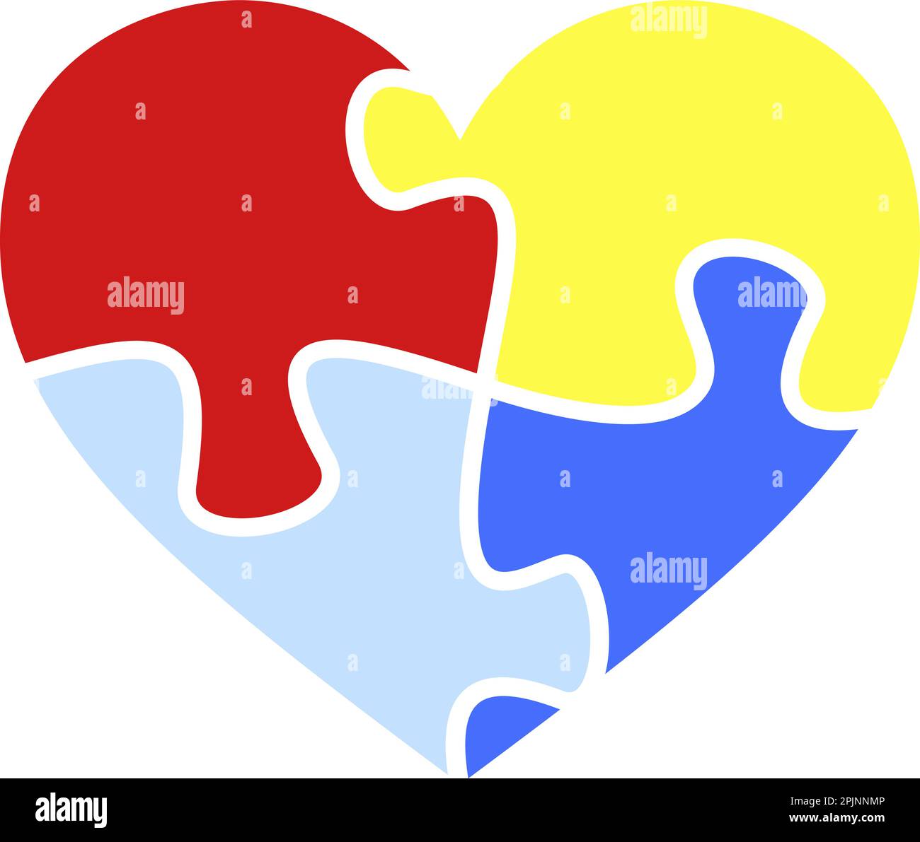 Autism awareness month symbol. Puzzle colored heart. Child autism ...