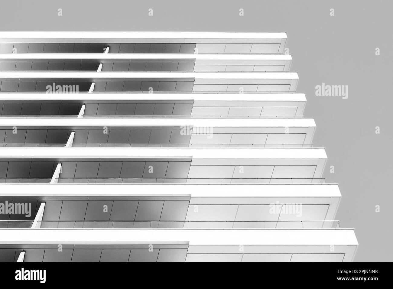 Facade detail in black & white. Wood Wharf, London, United Kingdom ...