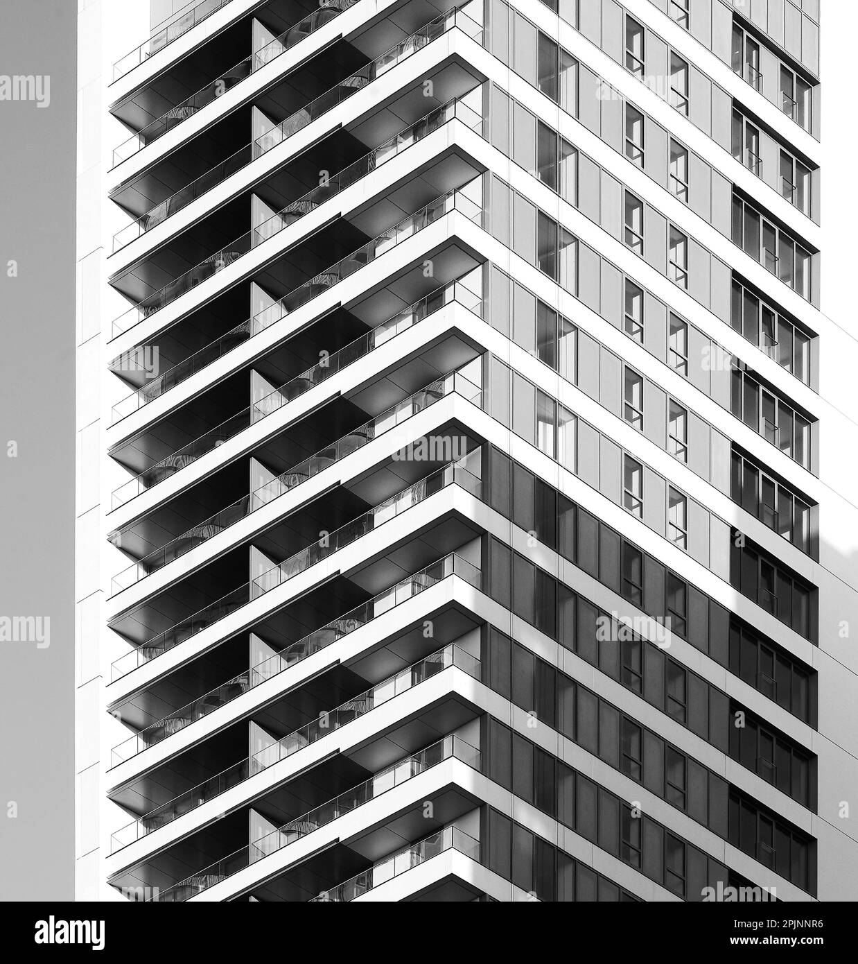 Facade detail in black & white. Wood Wharf, London, United Kingdom ...