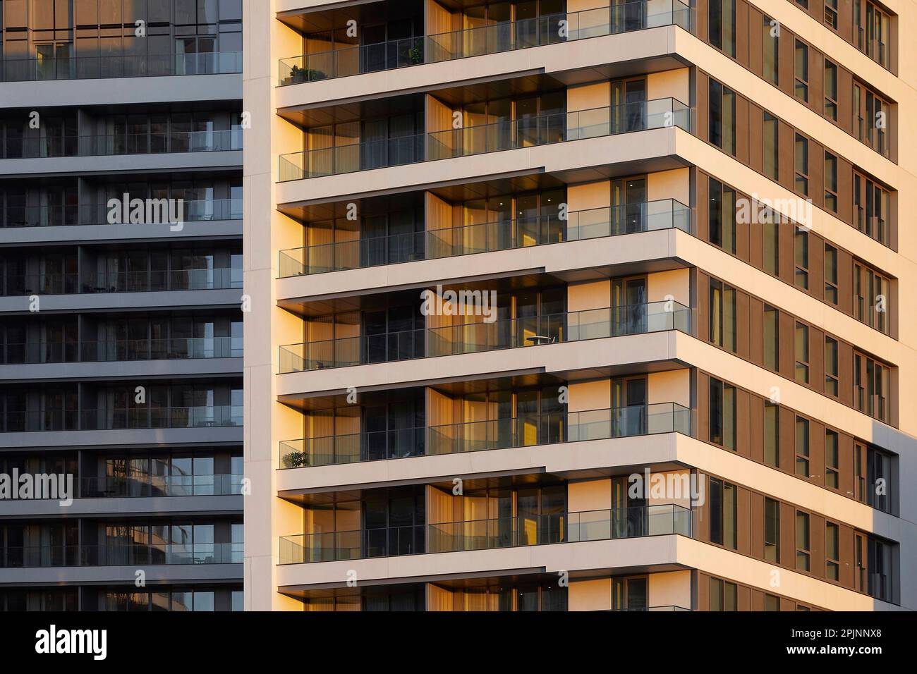 Facade juxtaposition. Wood Wharf, London, United Kingdom. Architect ...