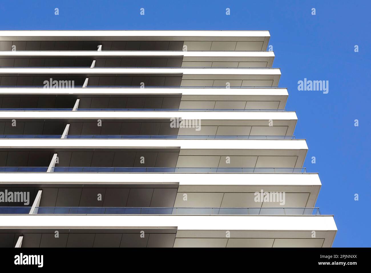 Facade detail from below. Wood Wharf, London, United Kingdom. Architect ...