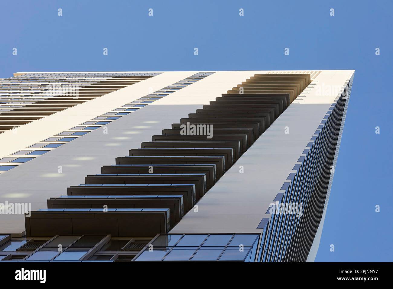 Facade detail from below. Wood Wharf, London, United Kingdom. Architect ...