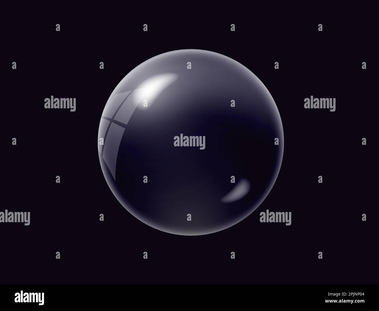Transparent babble on isolated background. Transparent sphere. Soap or ...