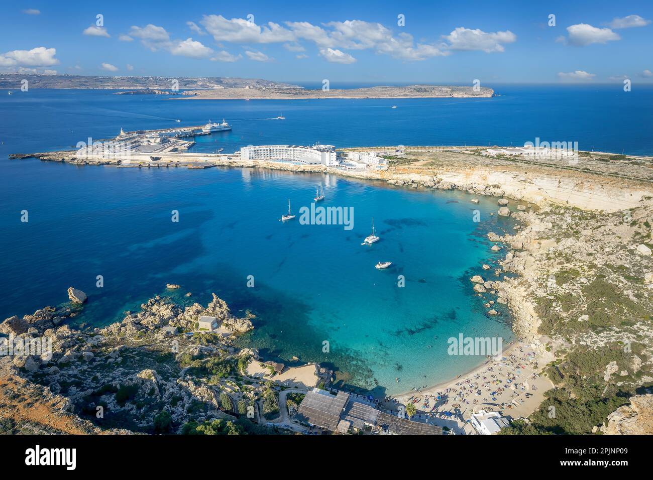 Landscape with Paradise bay beach, Malta country Stock Photo - Alamy