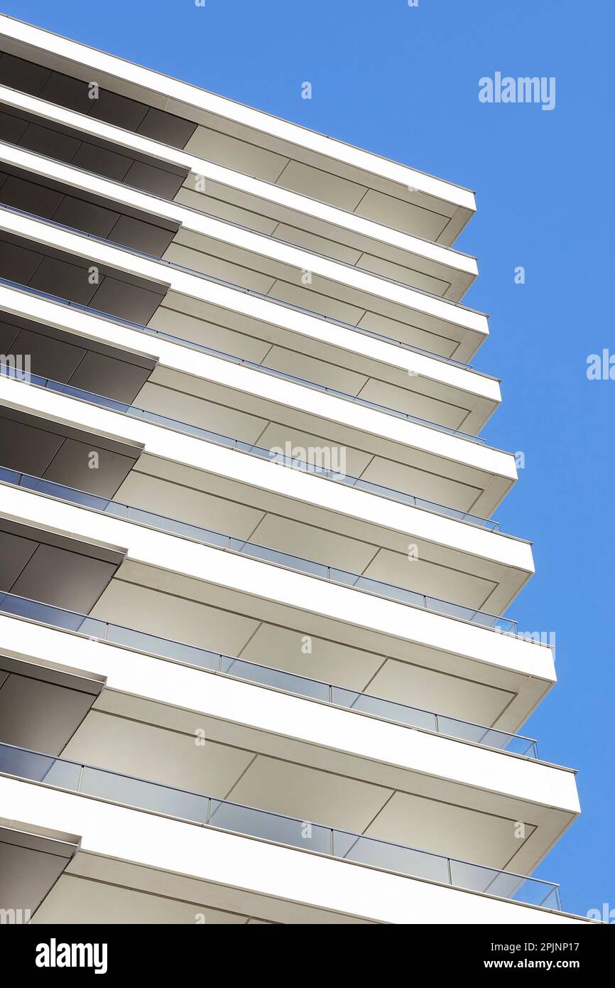 Facade detail from below. Wood Wharf, London, United Kingdom. Architect ...