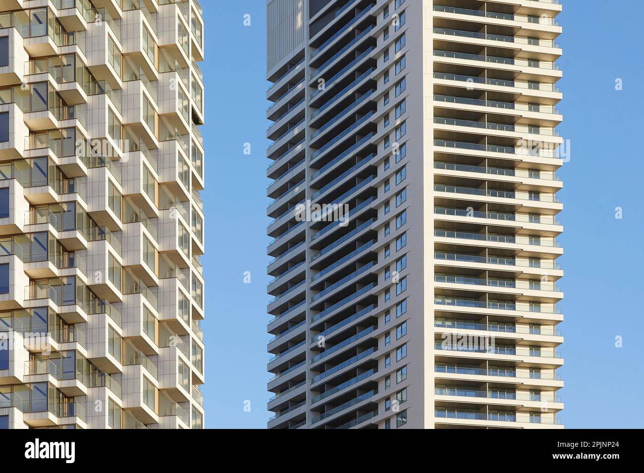 Juxtaposition of facades. Wood Wharf, London, United Kingdom. Architect ...