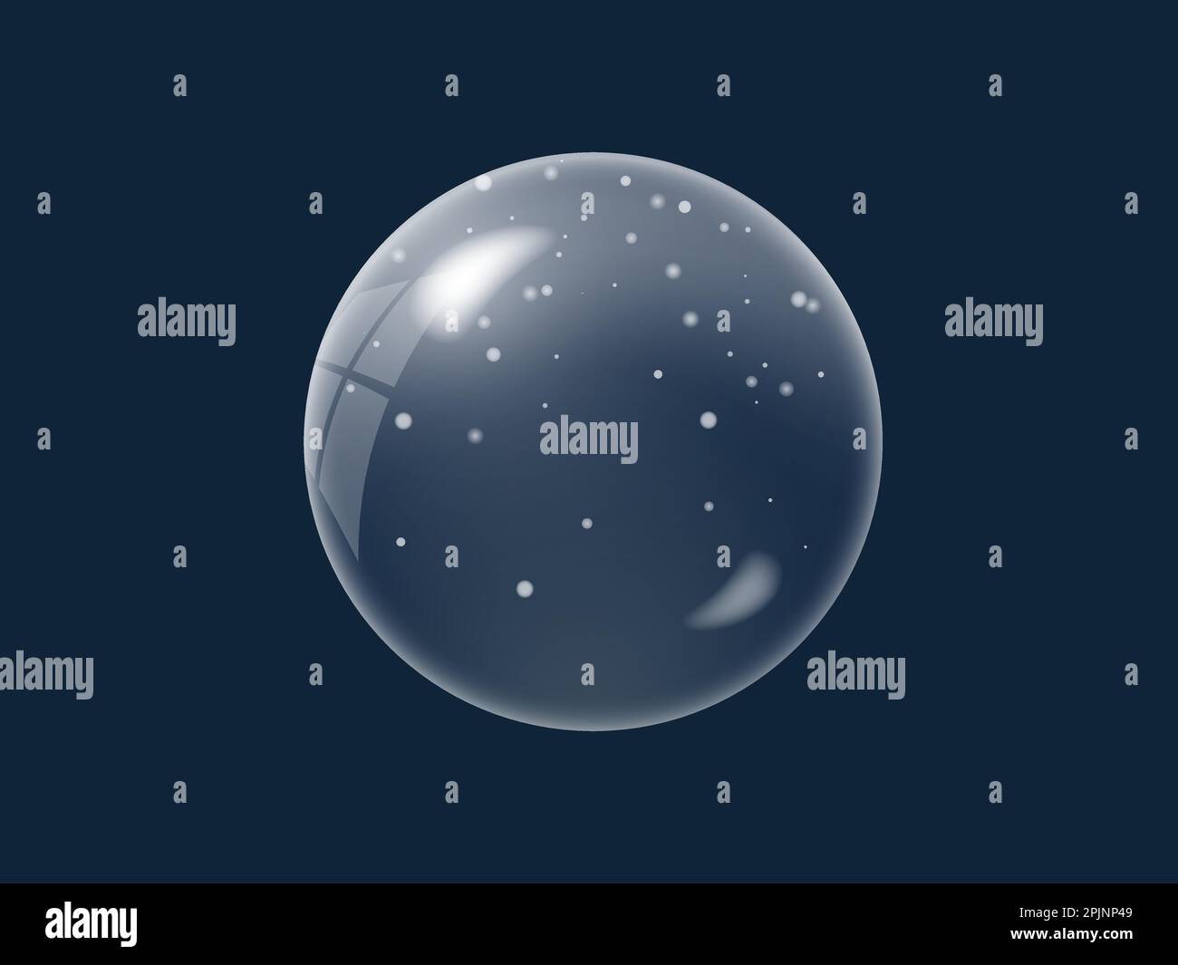 Glass christmas sphere in realistic style. Christmas ball with ...