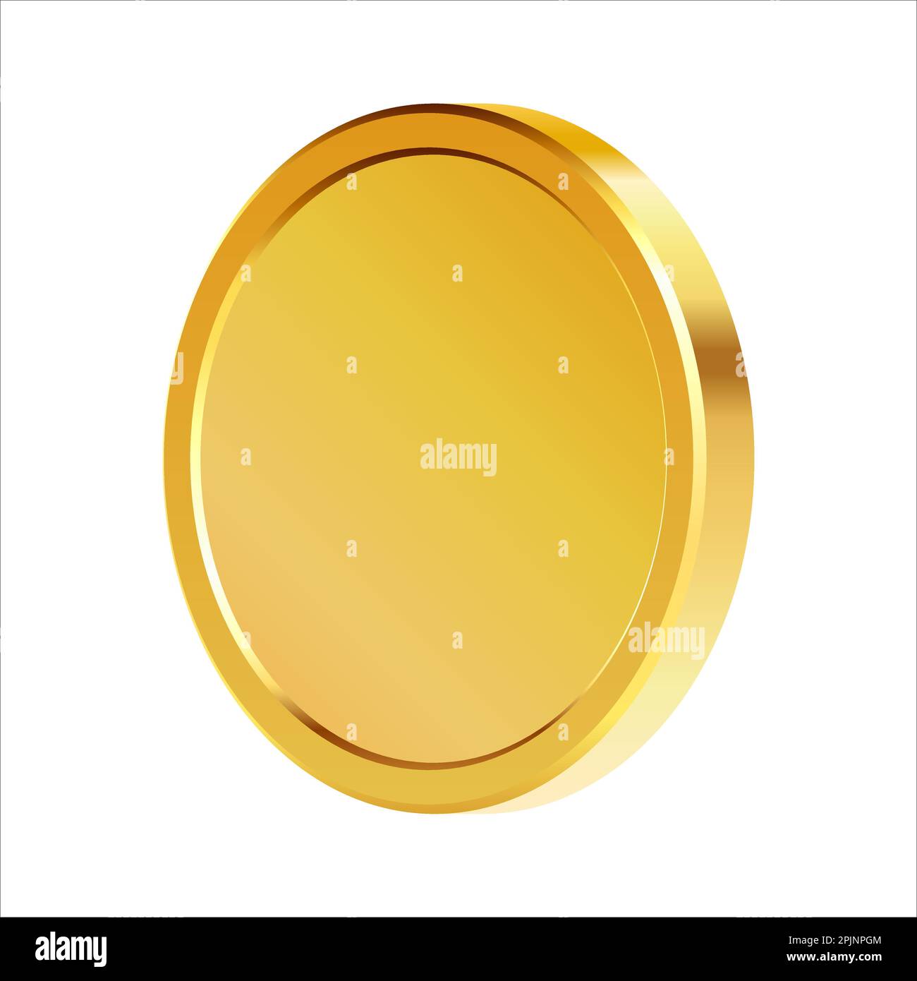 Blank Cartoon Coin Gold Dollar Coin Stack. Penny Cash. Treasure Money