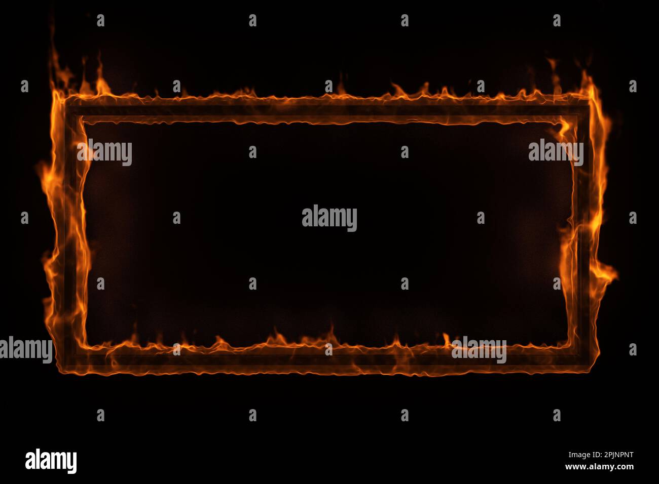 fire rectangle on black background. 3d rendering Stock Photo - Alamy