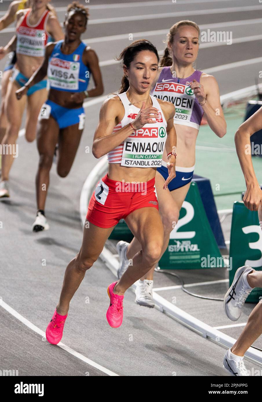 Sofia Ennaoui of Poland competing in the women’s 1500m heats at the ...