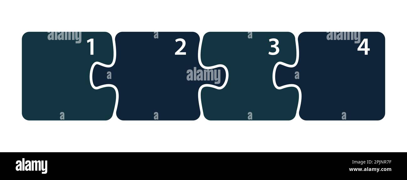 Steps infographics. Puzzle sequence. Four elements of puzzle. Process ...