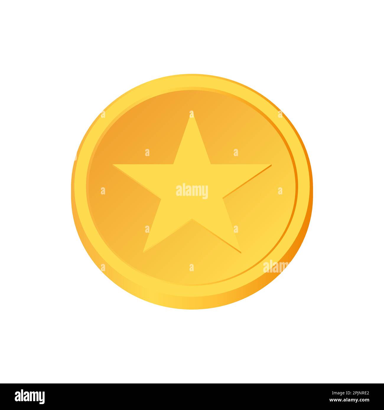 Rotating gold coins with star sign. Award coins. Golden money set ...