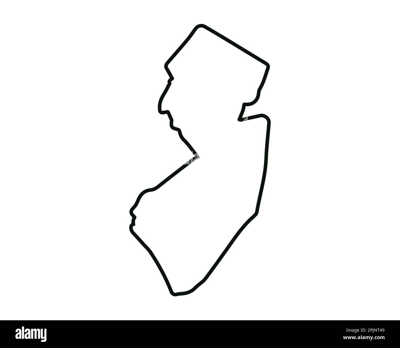New Jersey State Map Us State Map New Jersey Outline Symbol Vector