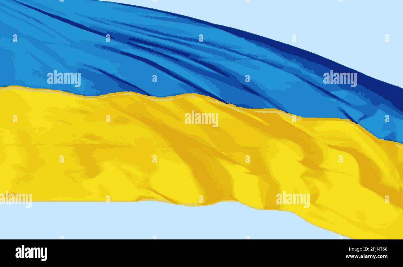 Ukrainian national flag disperses in the wind. Flag of Ukraine on the ...