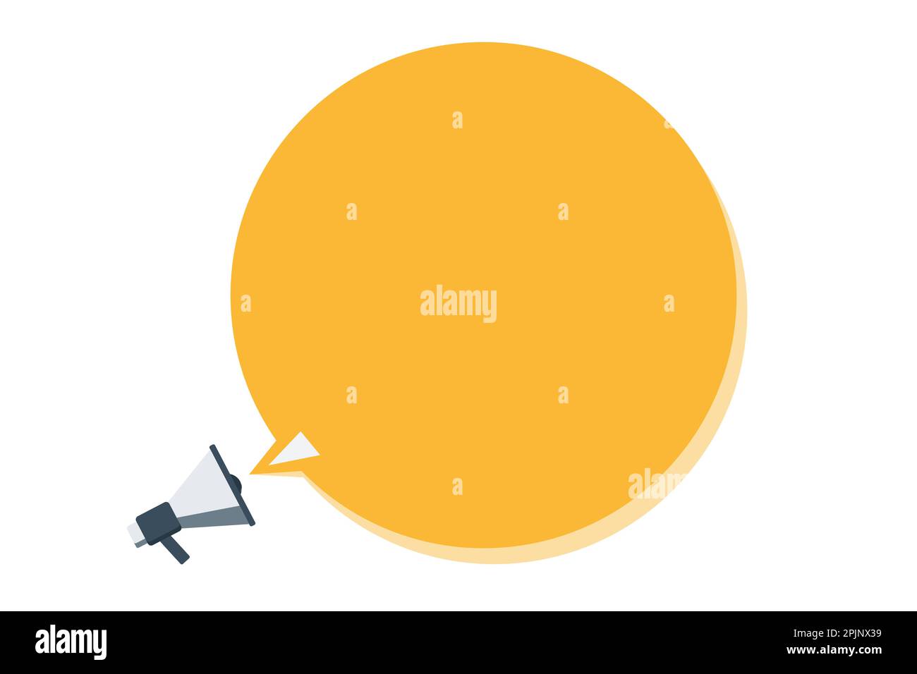 Megaphone or loudspeaker with speech bubble and quote attention please ...