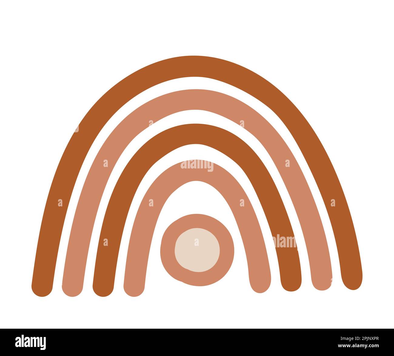 Boho or bohemian blue rainbow. Hand drawn rainbow. Bohemian element ...