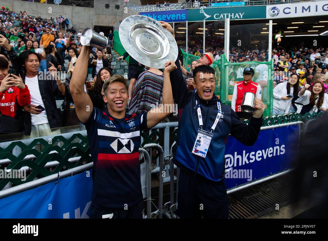 Hong Kong, China. 02nd Apr, 2023. Mak Kwai Chung (#7) and Yiu Kam Shing ...