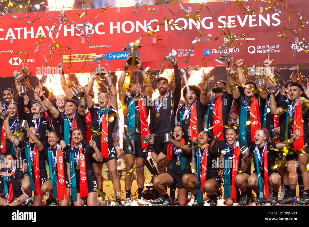 Hong Kong, China. 02nd Apr, 2023. Team New Zealand's womens and mens ...