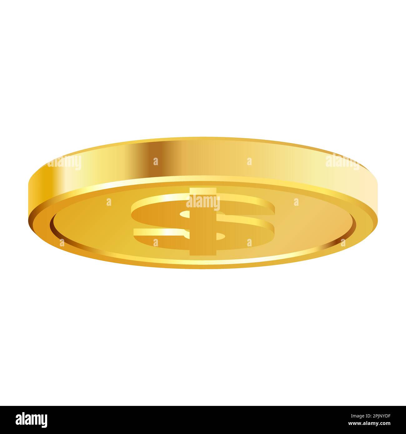 Rotating gold coins with dollar currency sign. 3d dollar coins. Golden ...