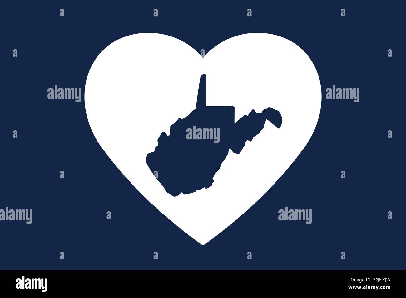 US American state inside the heart shape. Virginia state. Patriotic ...