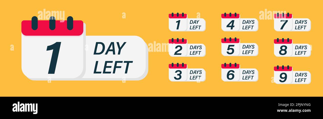 Days countdown banner. Web banner with calendar, numbers and days left ...