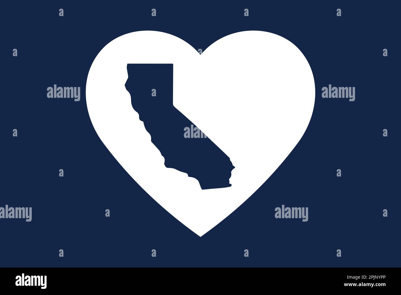 US American state inside the heart shape. California state. Patriotic ...