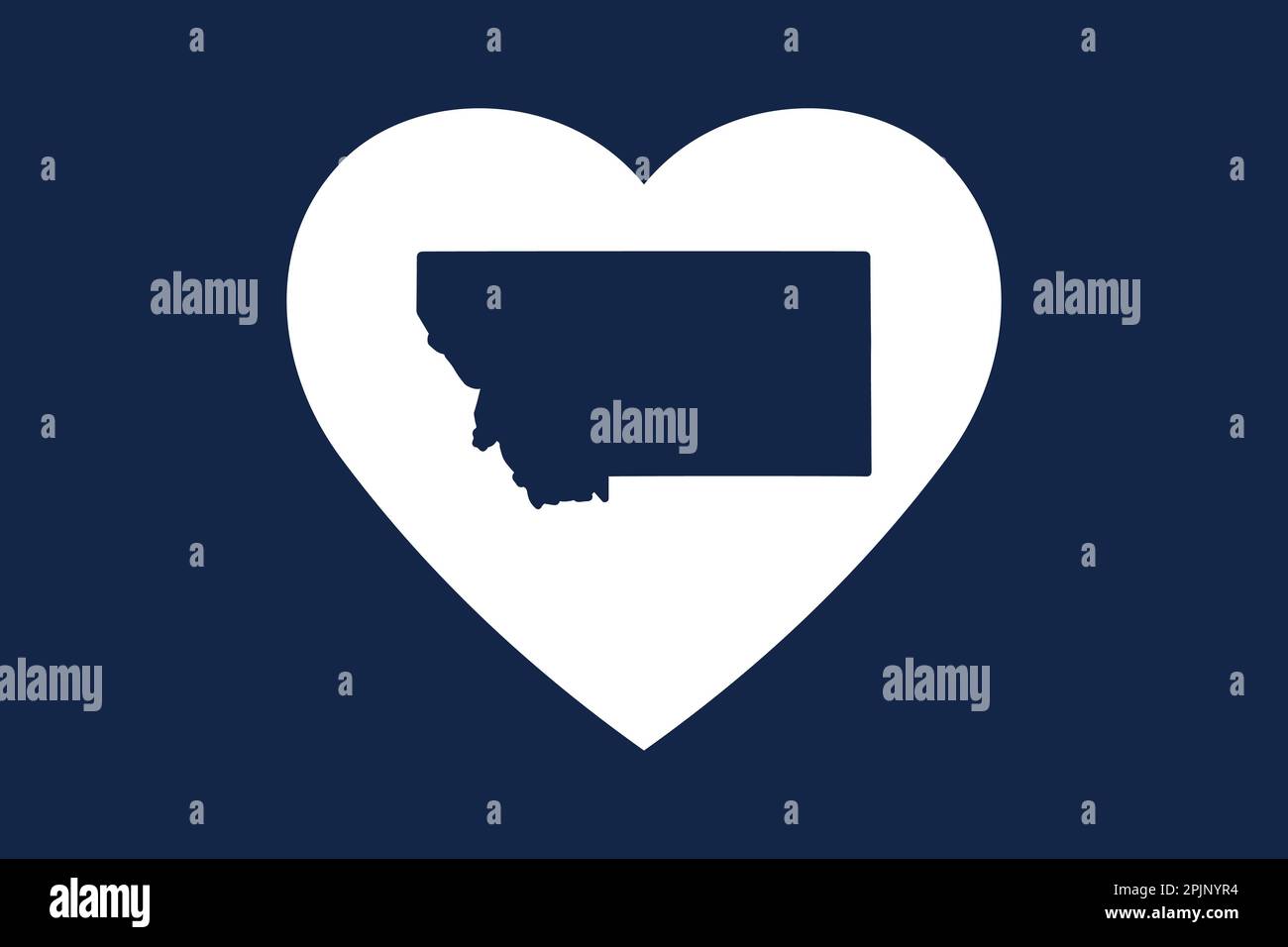 US American state inside the heart shape. Montana state. Patriotic ...