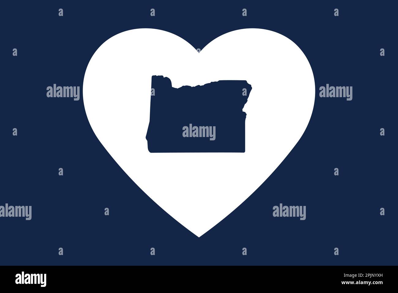 US American state inside the heart shape. Oregon state. Patriotic heart ...