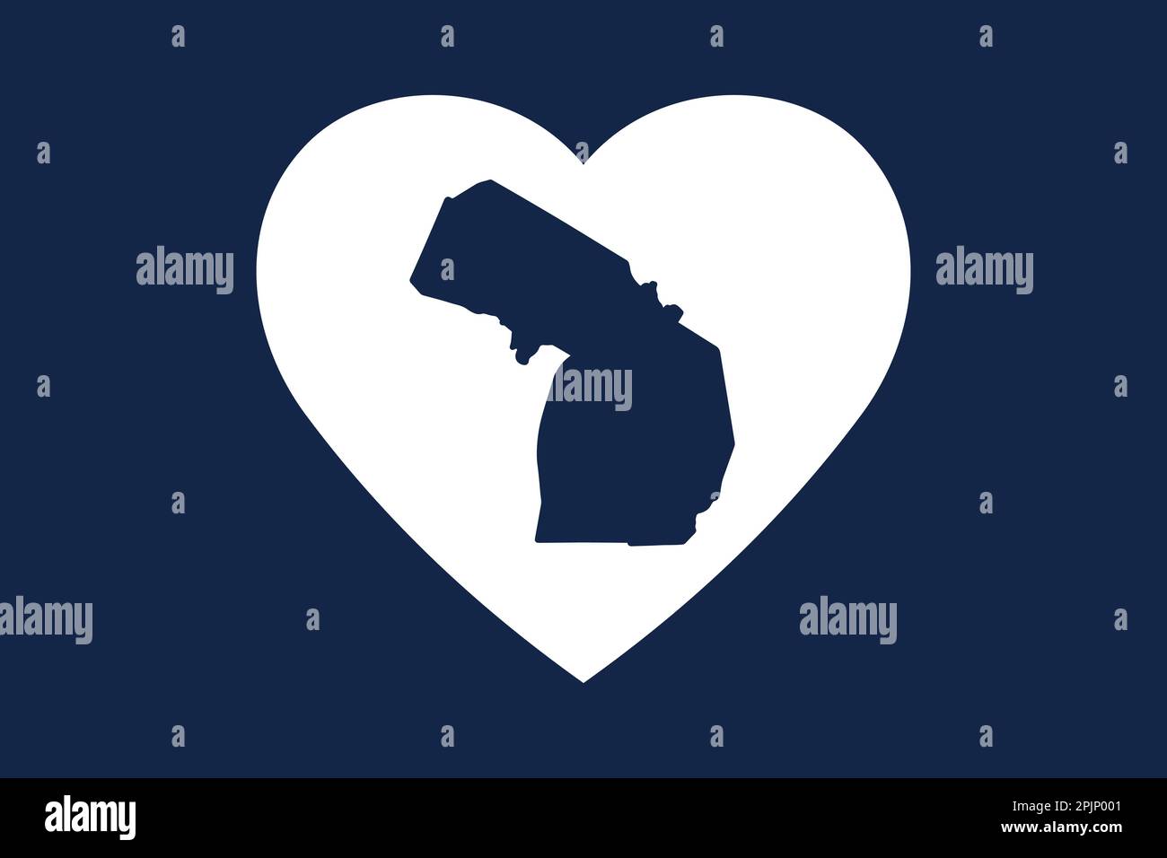 US American state inside the heart shape. Michigan state. Patriotic ...