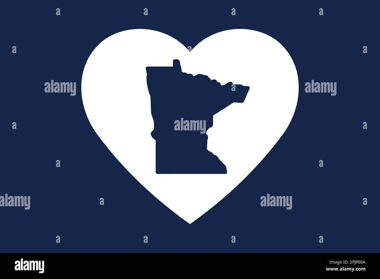 US American state inside the heart shape. Minnesota state. Patriotic ...