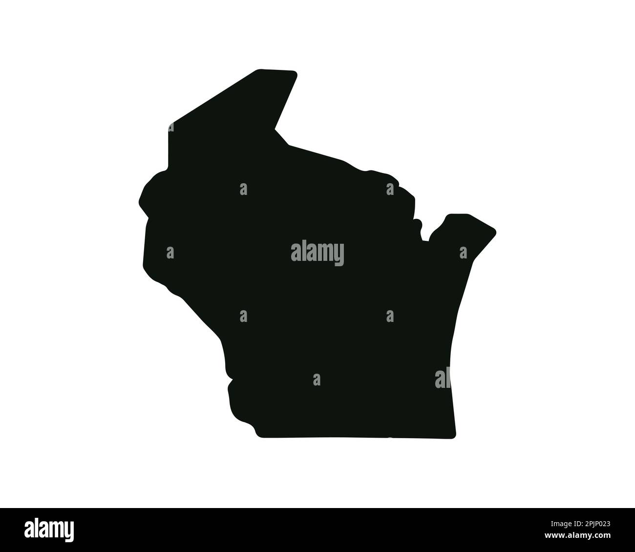 Wisconsin state map. US state map. Wisconsin silhouette symbol. Vector ...