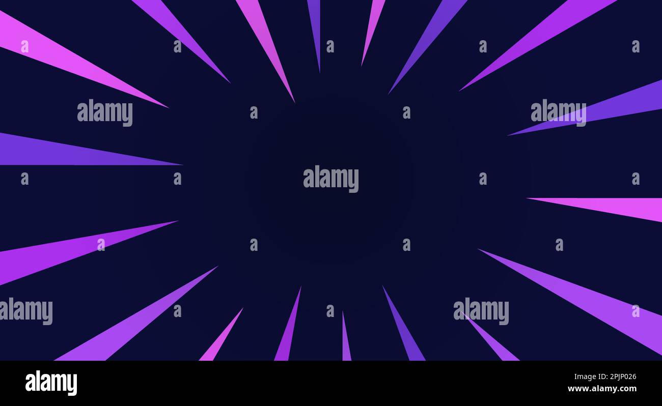 Radial or circular neon background. Neon rays. Abstract circular space ...