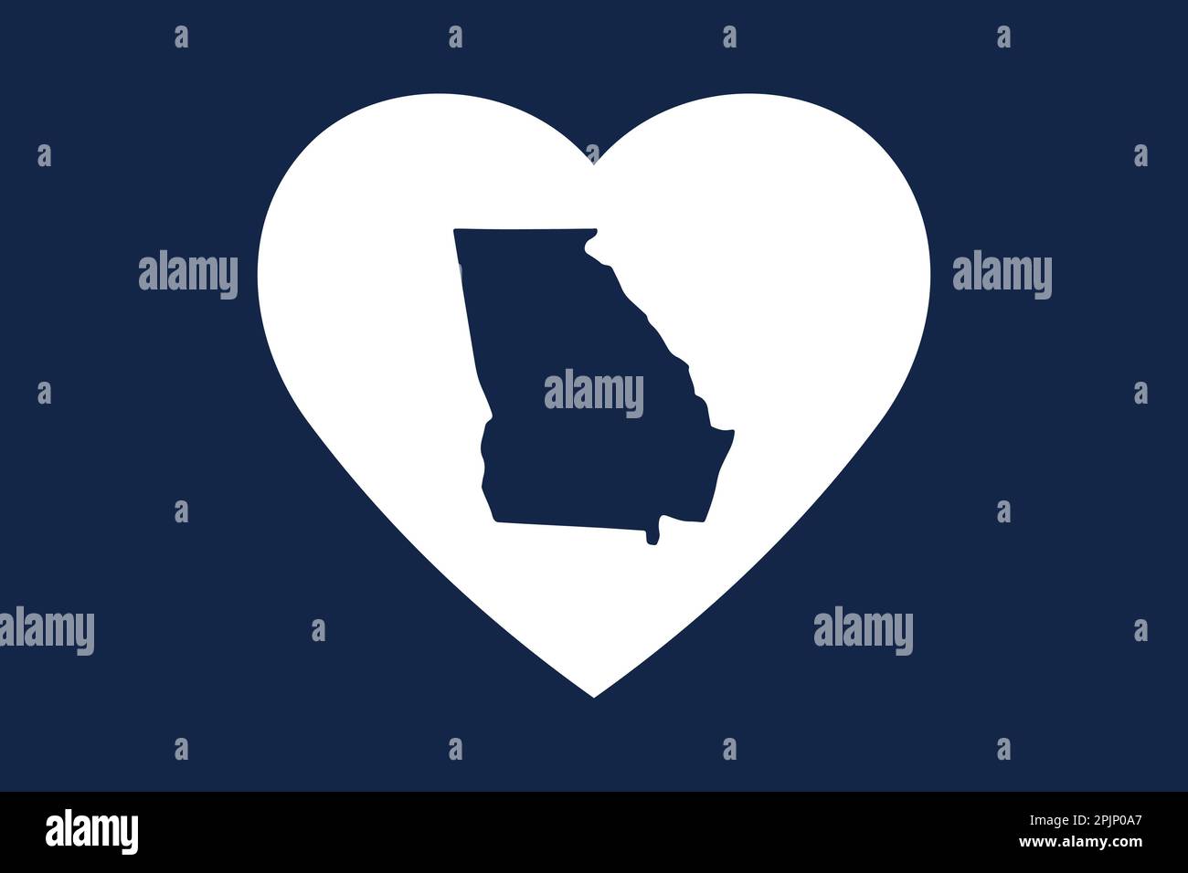 US American state inside the heart shape. Georgia state. Patriotic ...