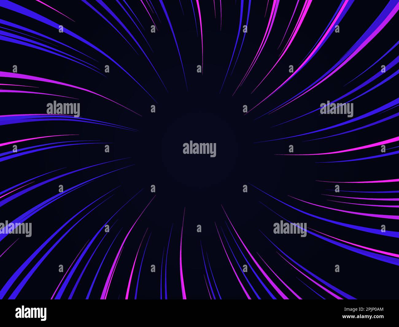 Radial or circular neon background. Neon rays. Abstract circular space ...