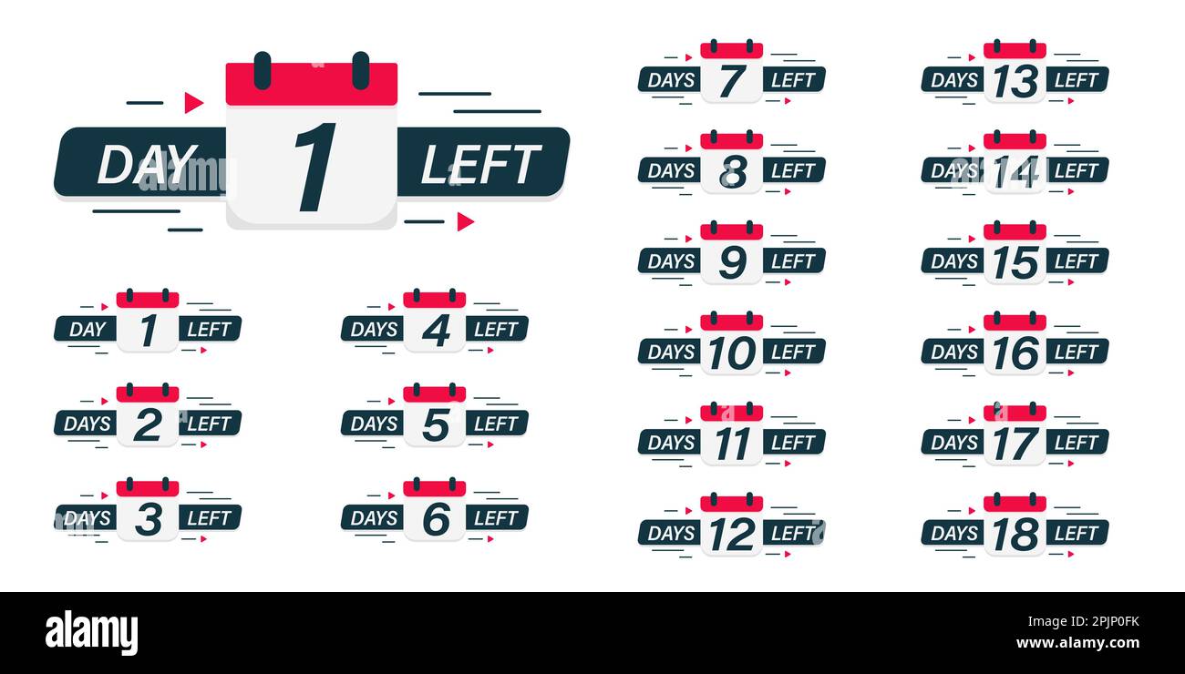 Days countdown banner. Web banner with calendar, numbers and days left ...