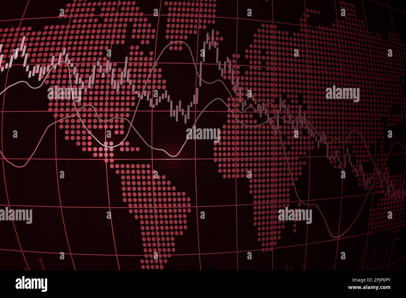 World stock market index fall. Financial crisis. Candlestick chart ...