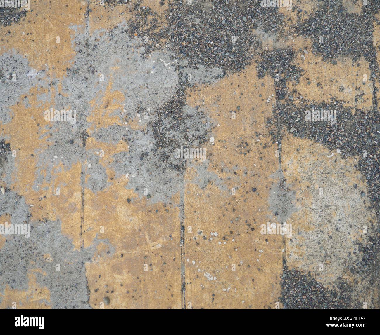 Background of brown tiles and small pebbles. Solid material pattern ...