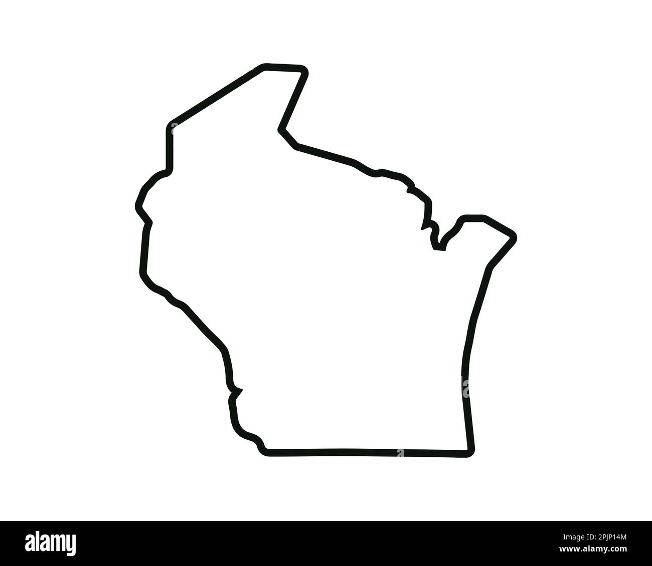 Wisconsin state map. US state map. Wisconsin outline symbol. Vector ...