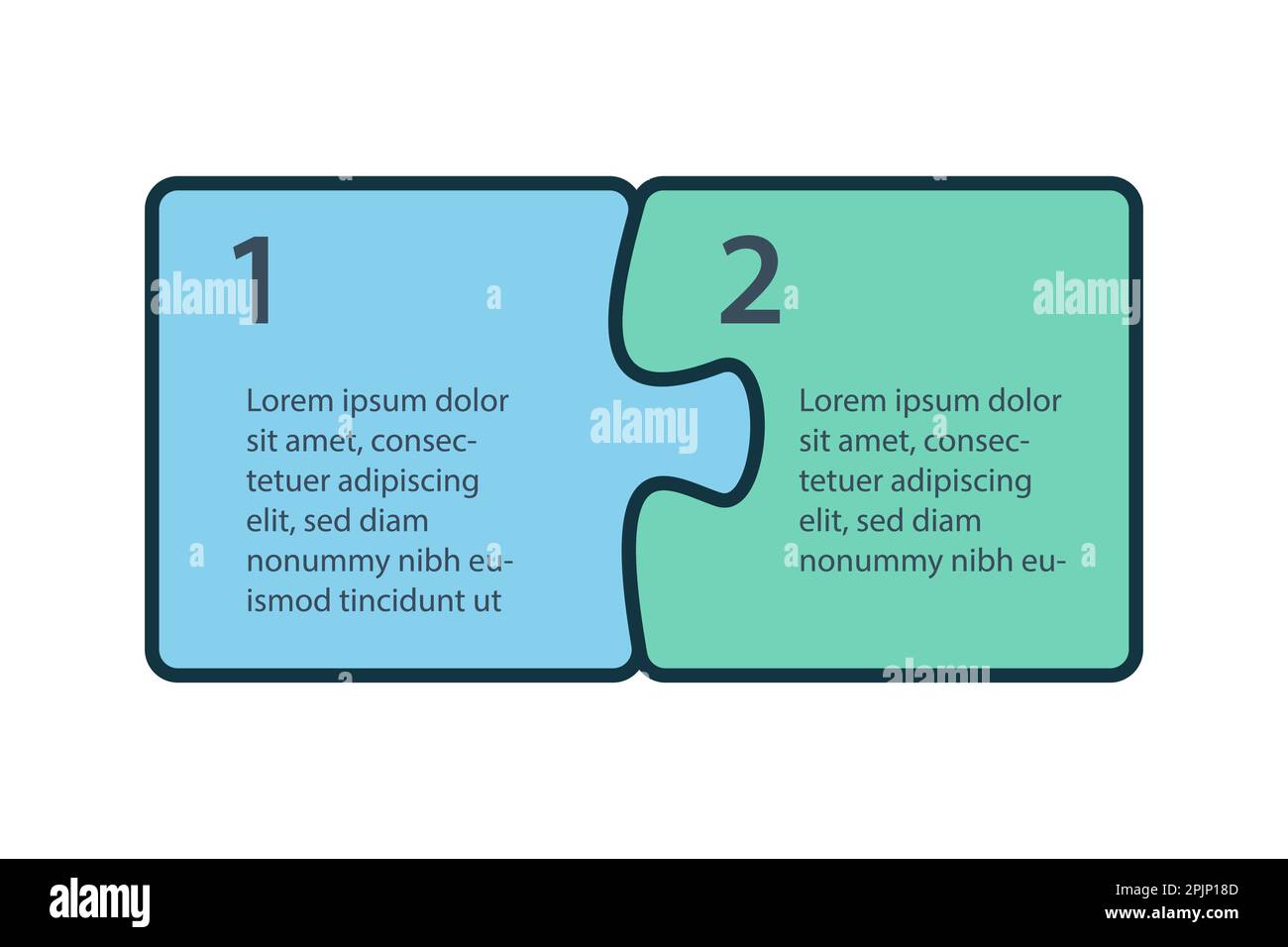 Steps infographics. Puzzle sequence. Two elements of puzzle. Process ... Steps infographics. Puzzle sequence. Two elements of puzzle. Process ...