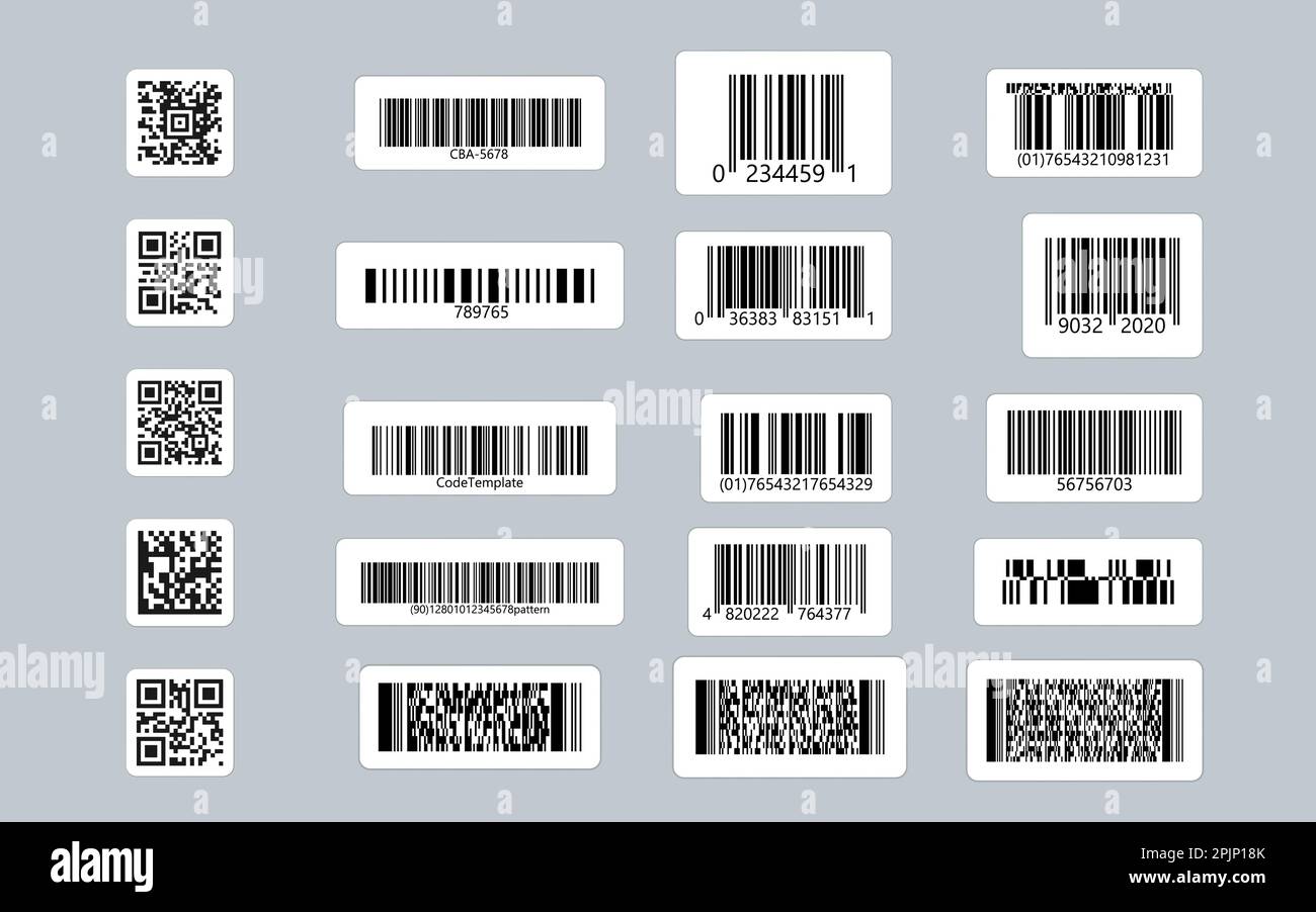 Set of QR Codes, linear codes. Stickers on isolated background. Vector ... Set of QR Codes, linear codes. Stickers on isolated background. Vector ...