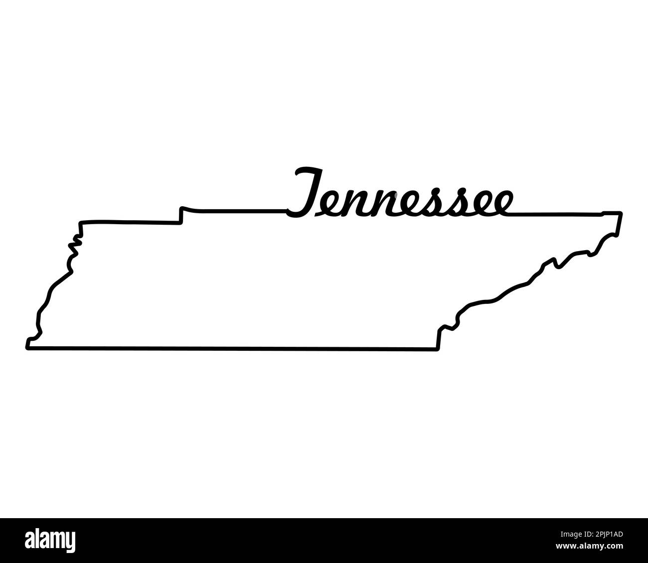 Tennessee state map. US state map. Tennessee outline symbol. Retro ...