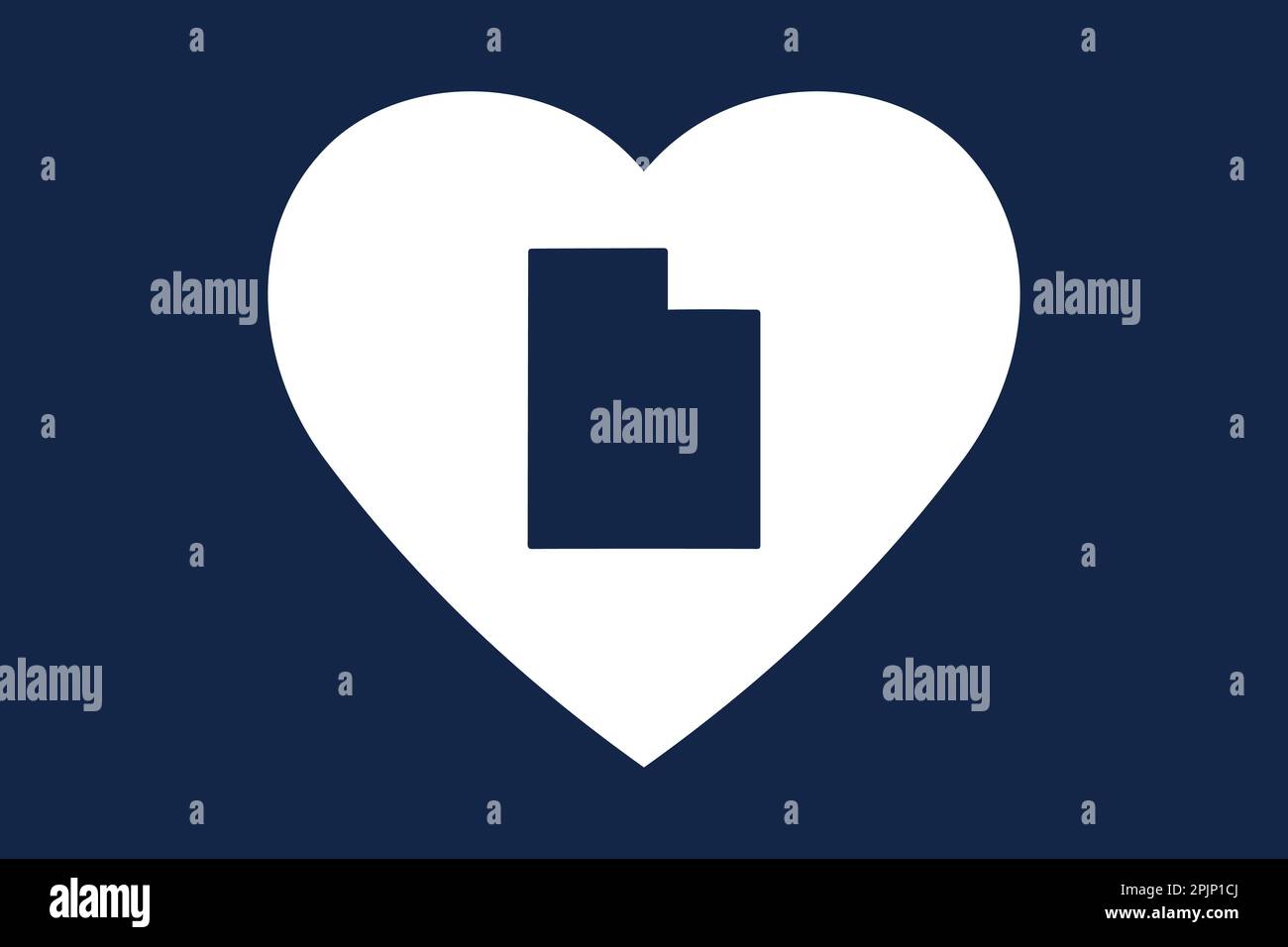 US American state inside the heart shape. Utah state. Patriotic heart ...