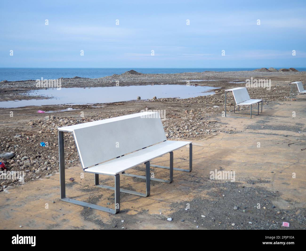 Repair of the embankment of the seaside resort. Preparing for the ...
