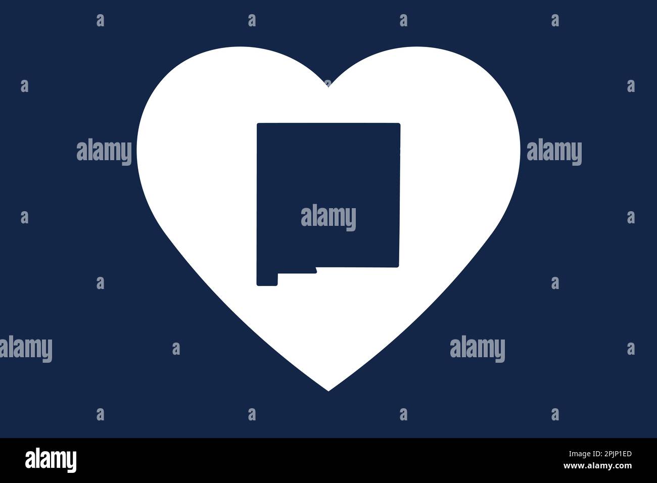 US American state inside the heart shape. New Mexico state. Patriotic ...