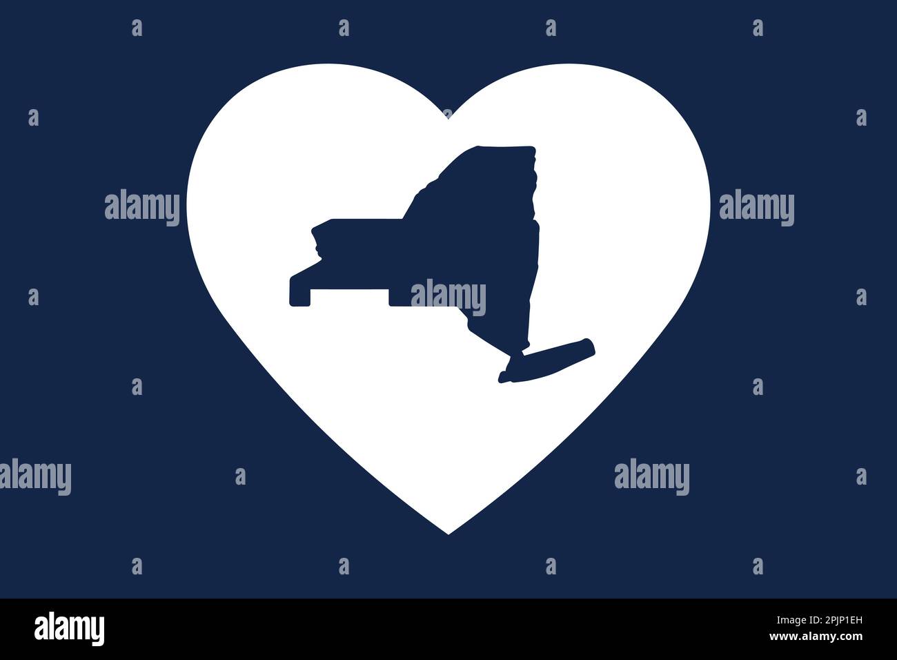 US American state inside the heart shape. New York state. Patriotic ...