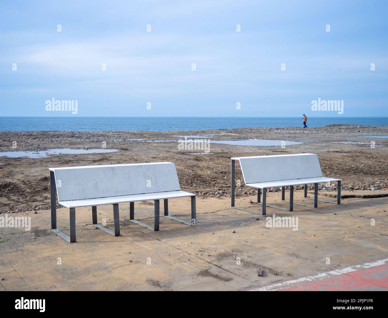 Repair of the embankment of the seaside resort. Preparing for the ...