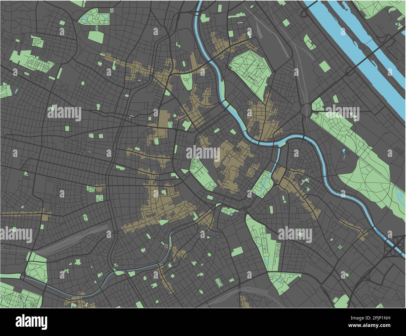 Vienna vector map with dark colors Stock Vector Image & Art - Alamy